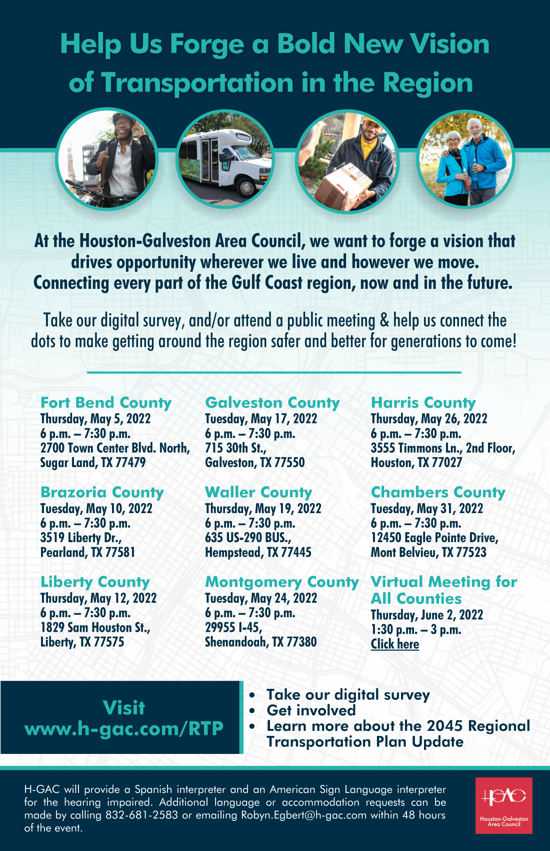 Mobility & Transportation Upcoming Public Meetings | Houston-Galveston ...